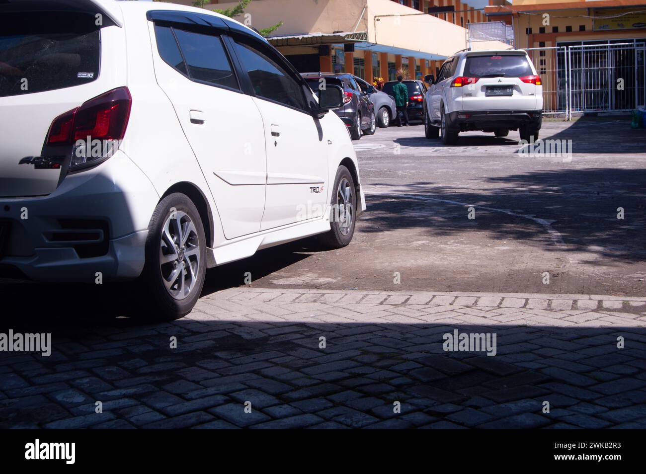 view of the parking lot in the Al Fattah Islamic Boarding School yard ...
