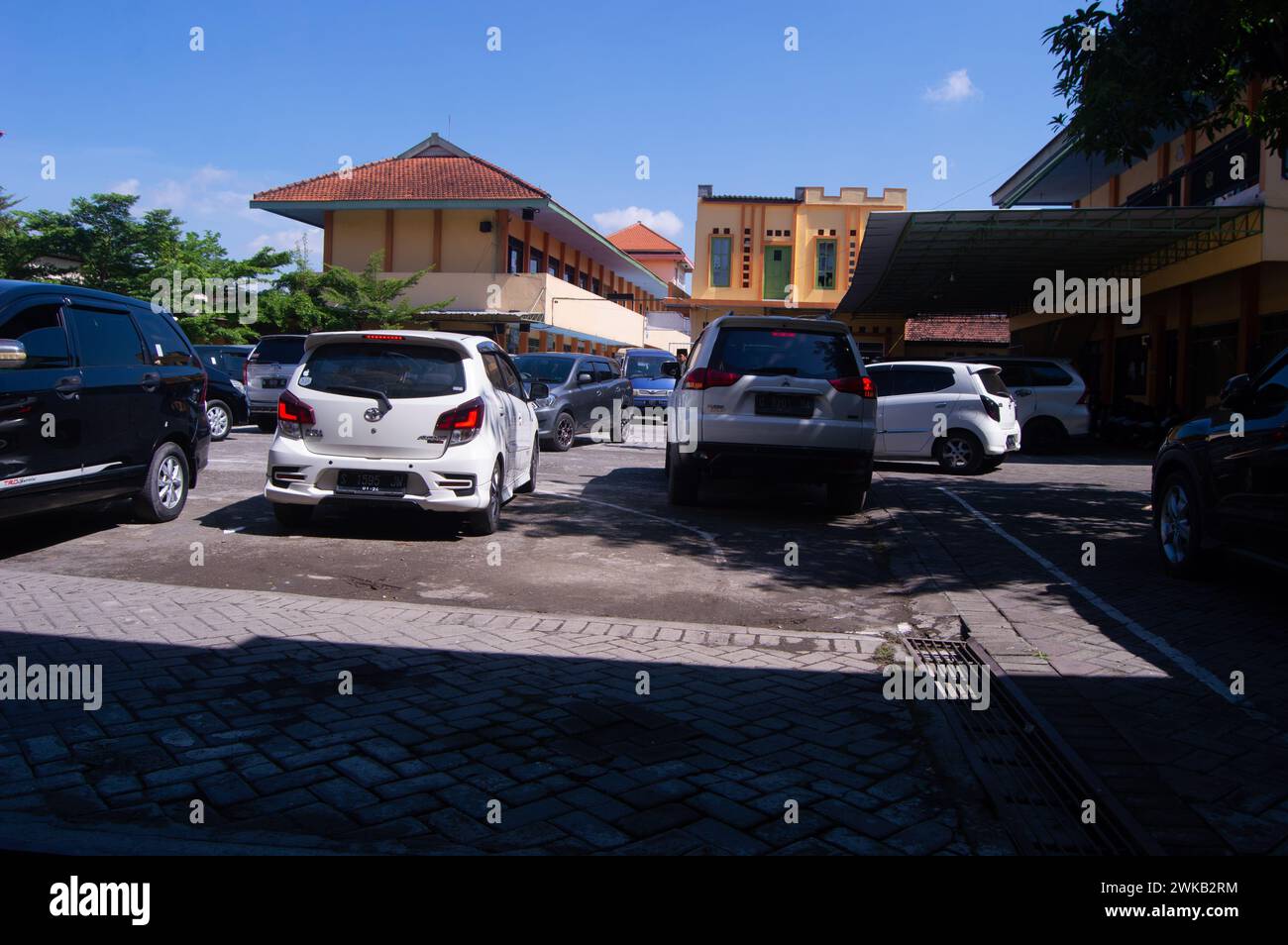 view of the parking lot in the Al Fattah Islamic Boarding School yard ...