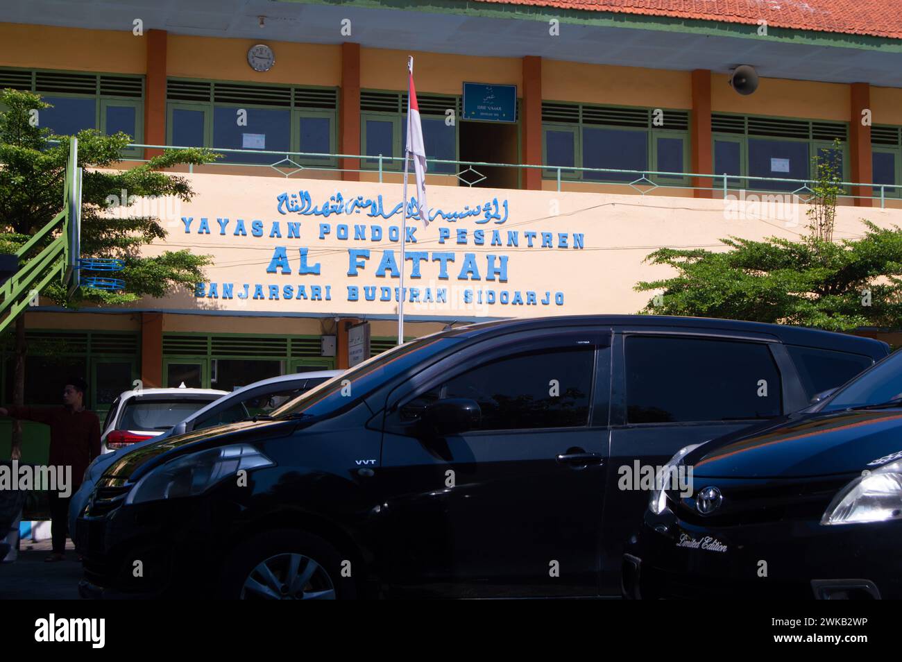 view of the parking lot in the Al Fattah Islamic Boarding School yard ...