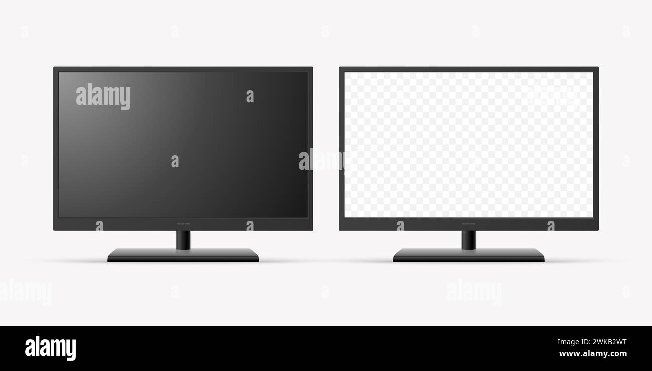 Vector 3d Realistic Modern TV Screen. Minimalistic Stylish Lcd Panel ...