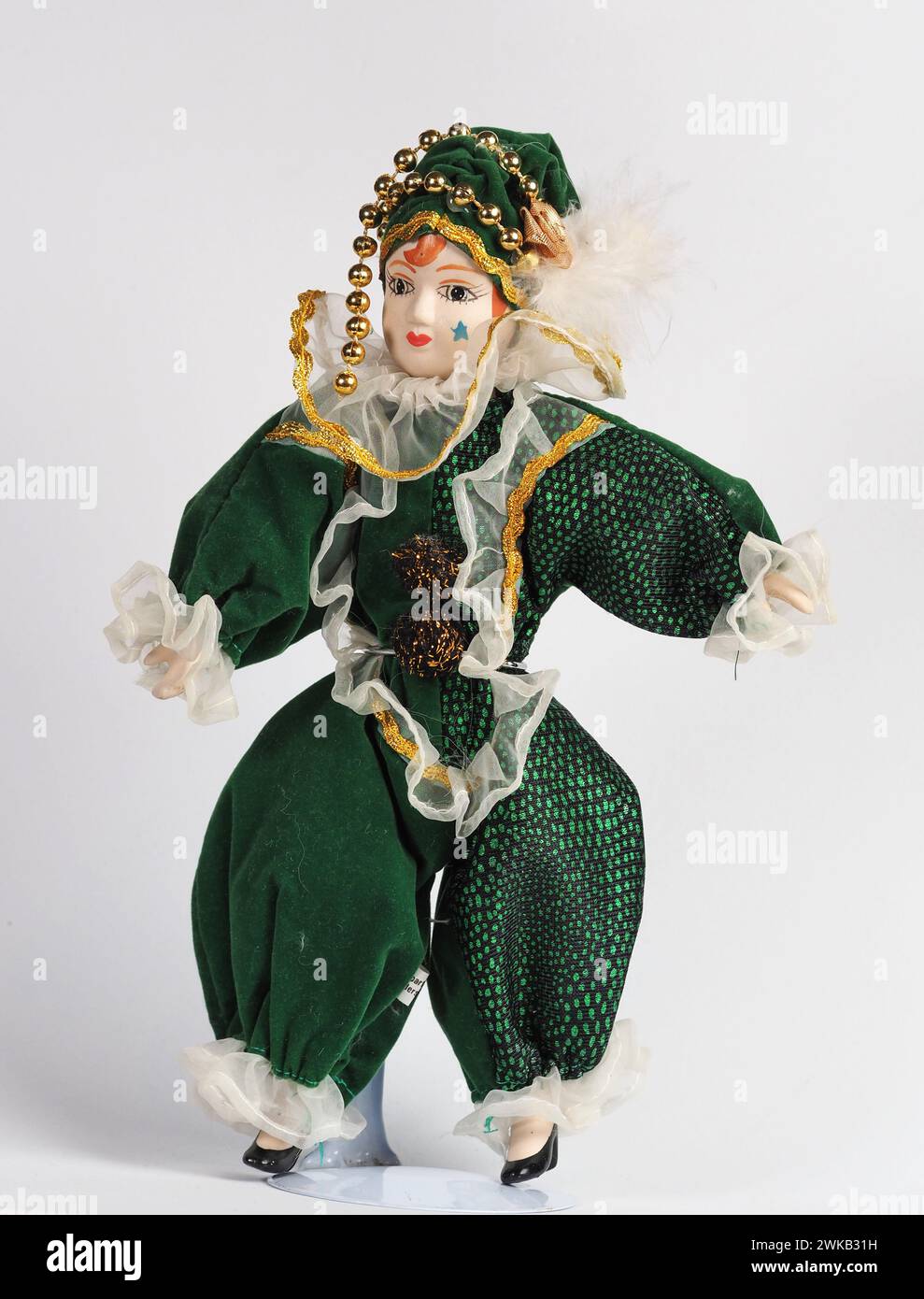 Porcelain Italian doll depicting the hero of the Commedia Del Arte in a ...