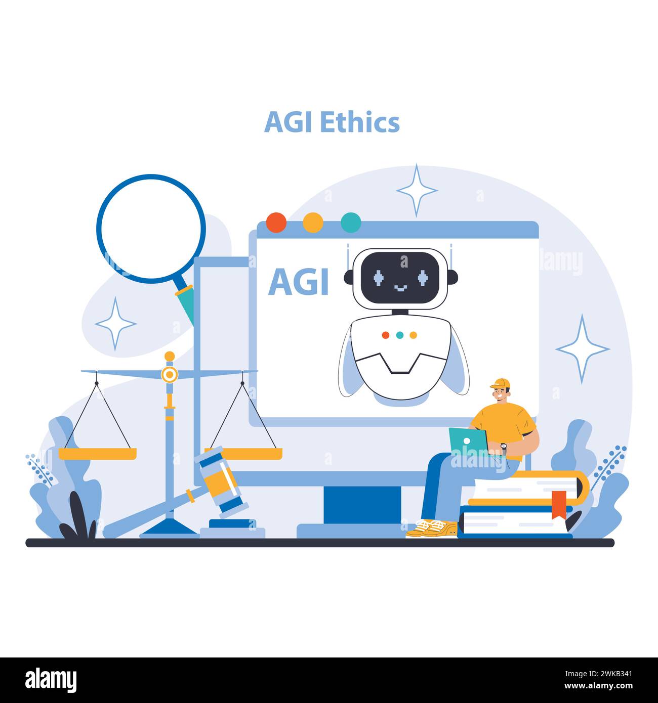 AGI concept. Balancing AI technology with ethical considerations ... AGI concept. Balancing AI technology with ethical considerations ...