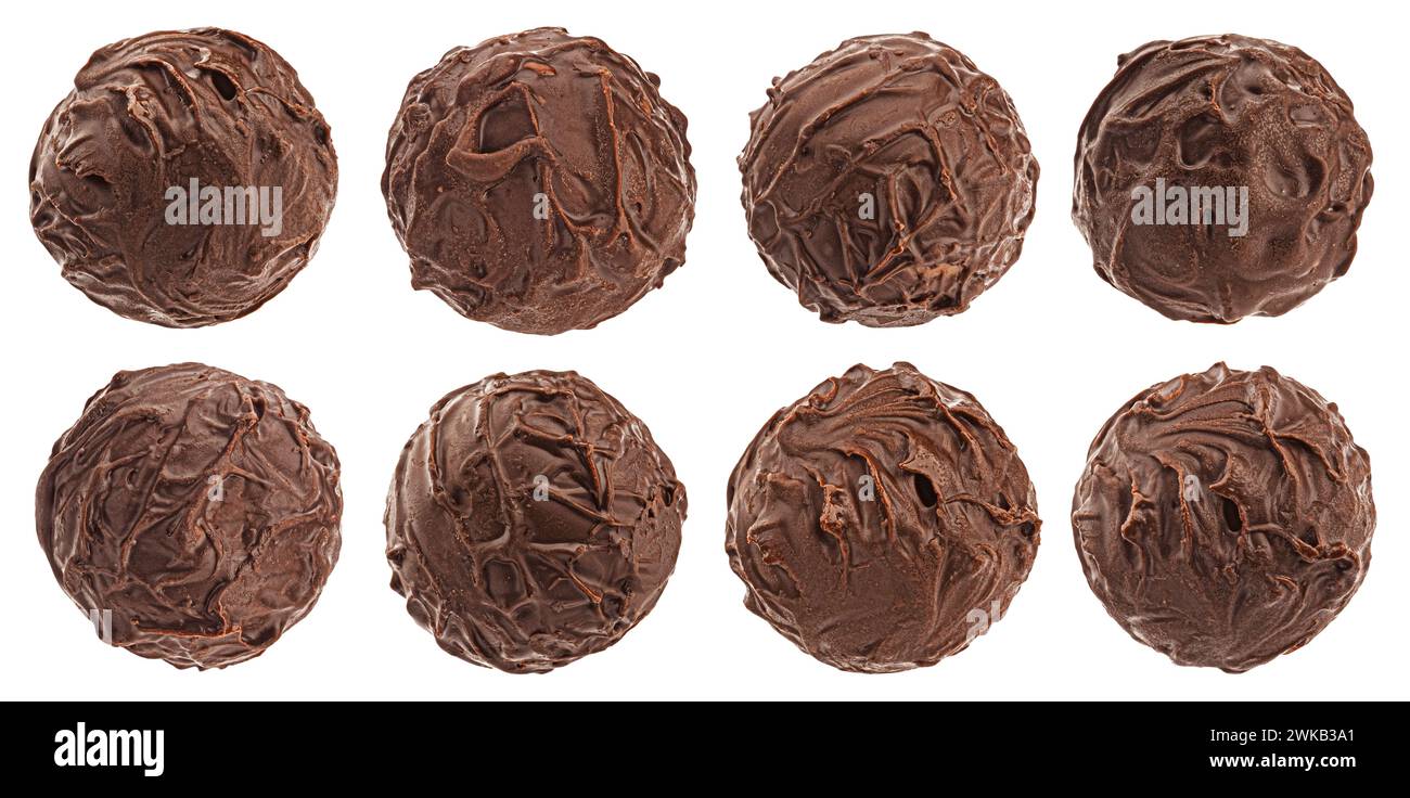Chocolate balls isolated on white background Stock Photo - Alamy