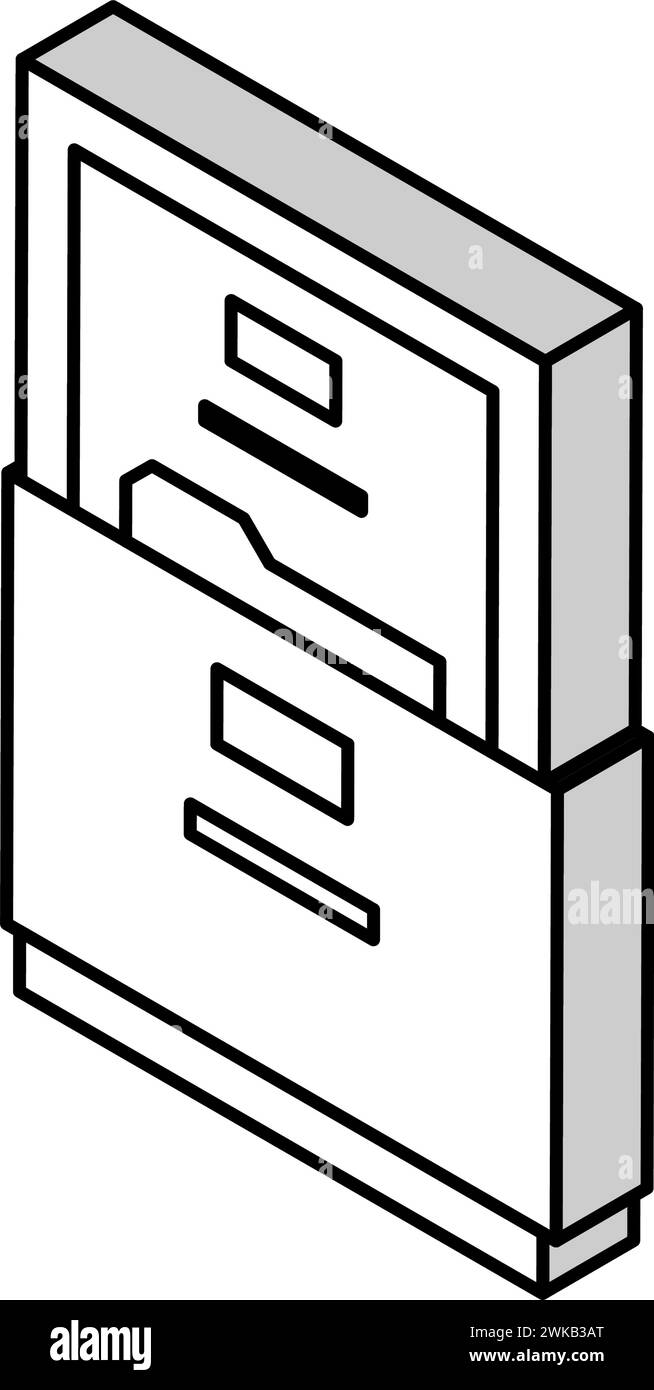 filing cabinet isometric icon vector illustration Stock Vector Image ...