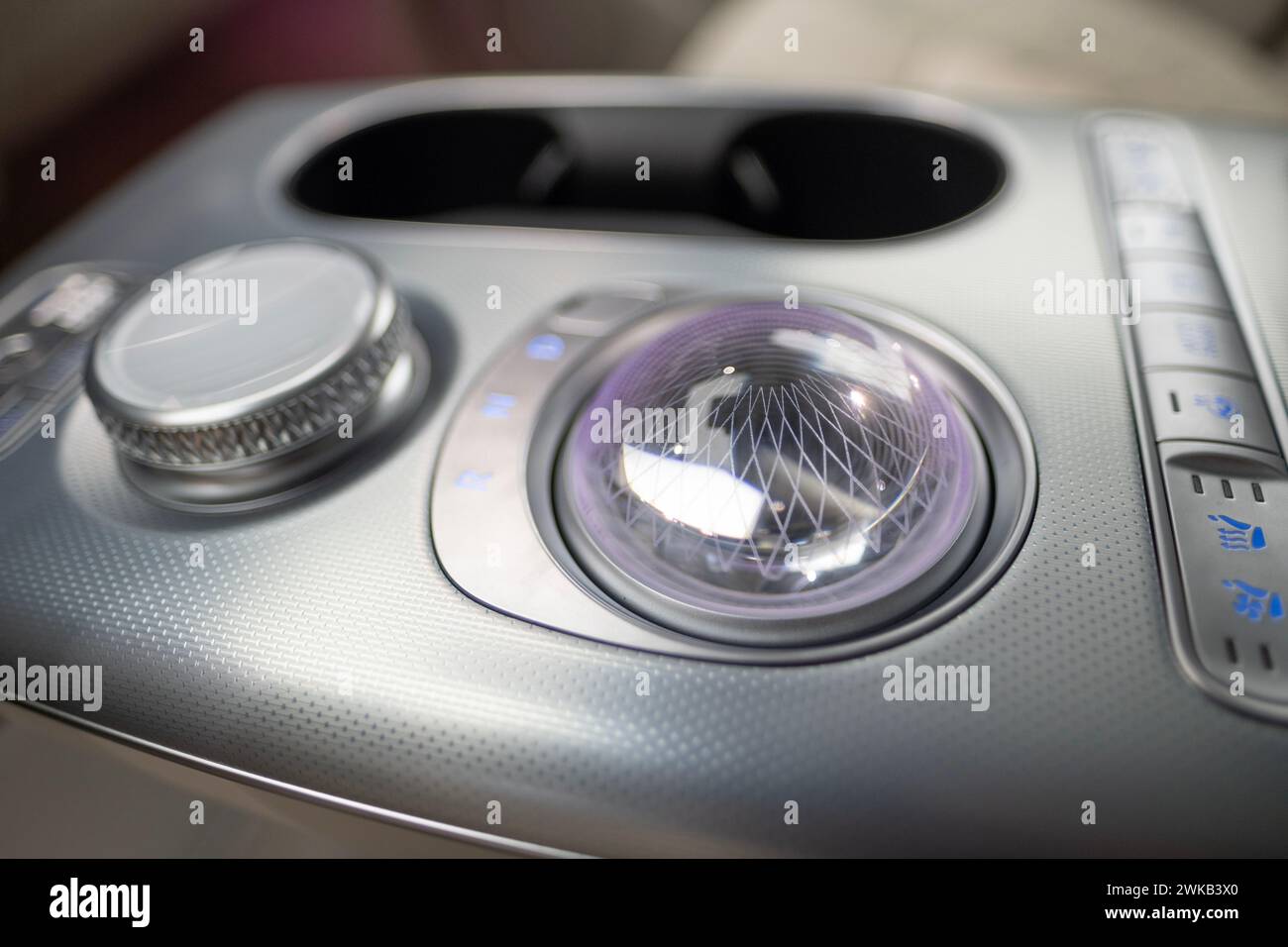 Interior, cockpit of Genesis GV60 Electric Car, ergonomic digital panel ...