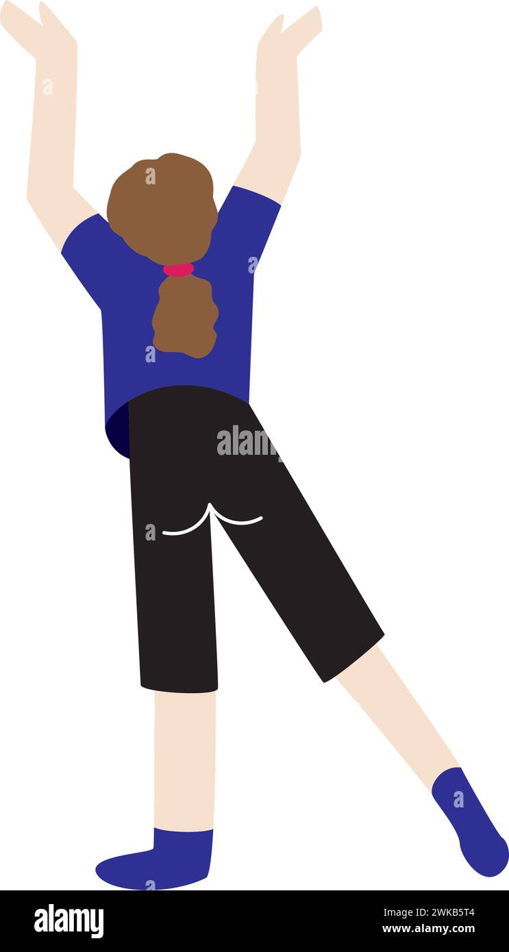 Cute girl character raising her hands Vector Stock Vector Image & Art ...