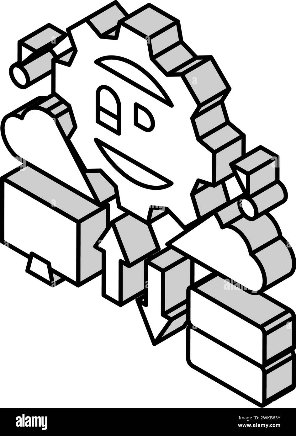 api digital technology isometric icon vector illustration Stock Vector ...