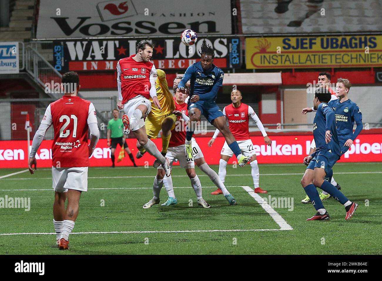 Maastricht, Nederland. 19th Feb, 2024. MAASTRICHT, football, 19-02-2024, stadion de Geusselt ...