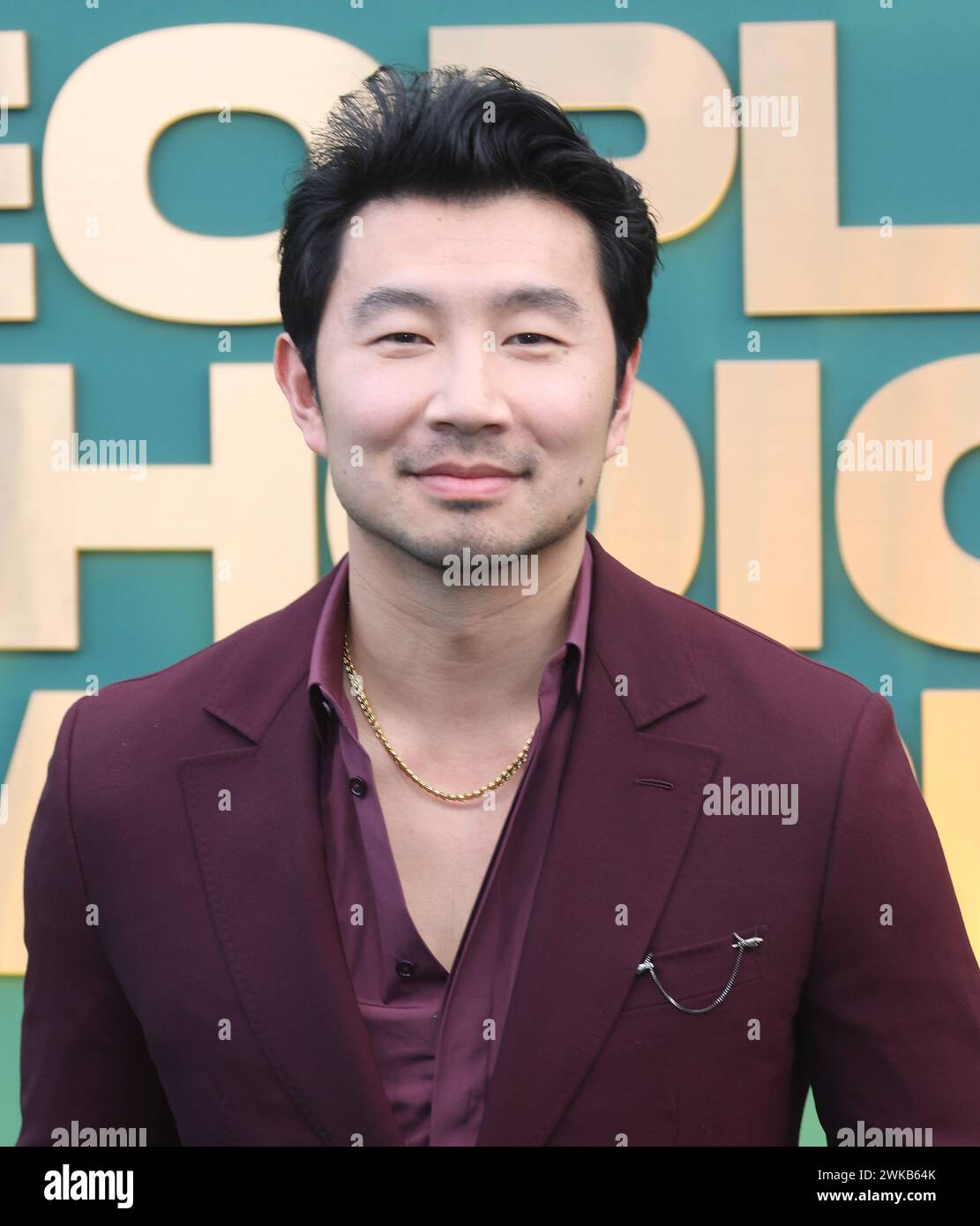 Simu Liu attends the 2024 People's Choice Awards at Barker Hangar on February 18, 2024 in Santa ...