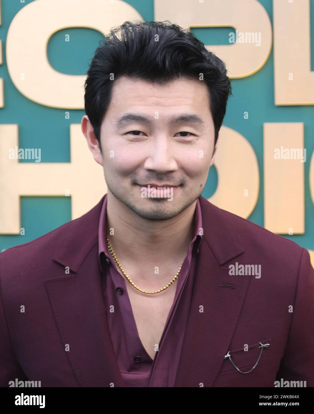 Simu Liu attends the 2024 People's Choice Awards at Barker Hangar on ...