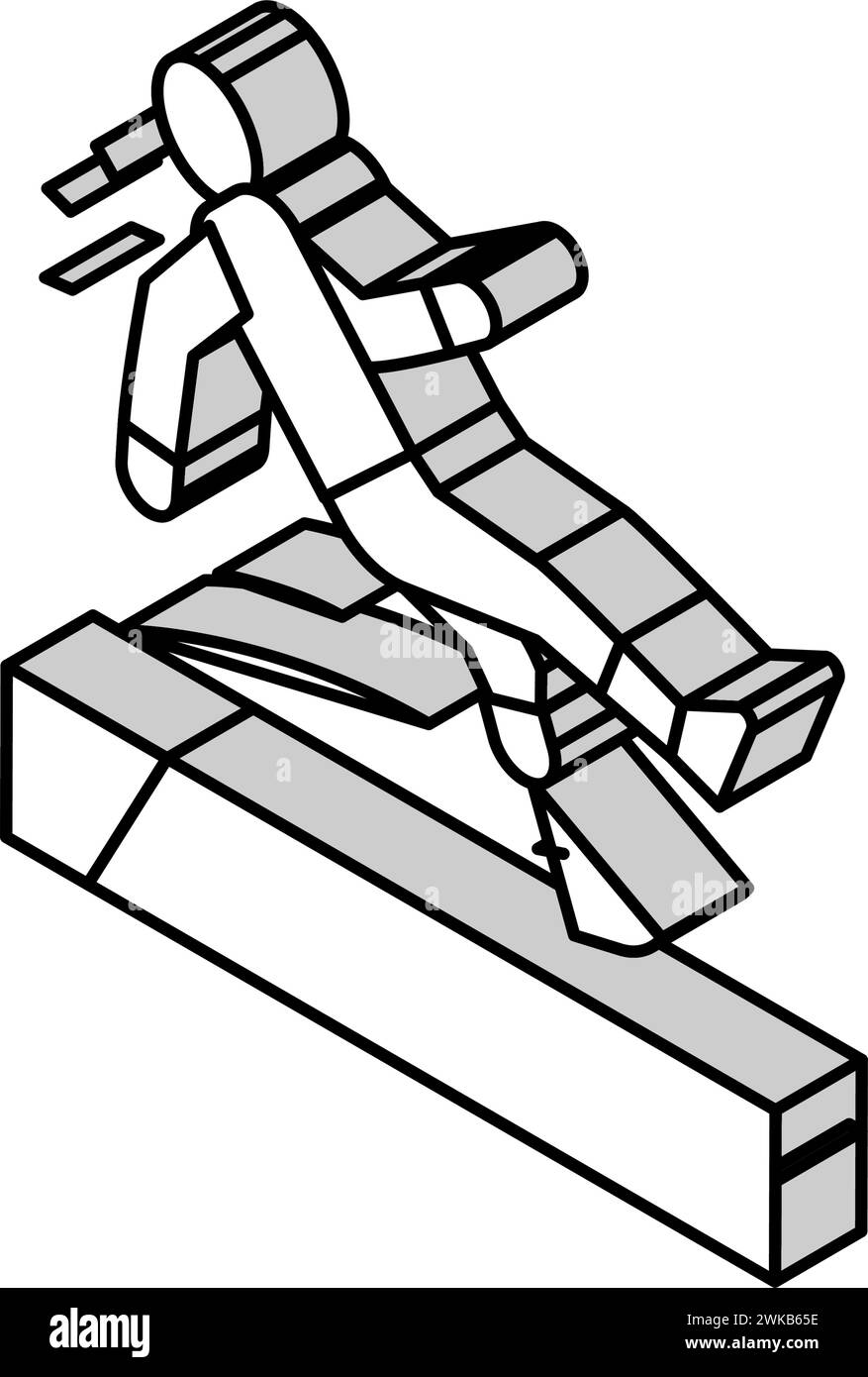 broad jump handicapped athlete isometric icon vector illustration Stock ...