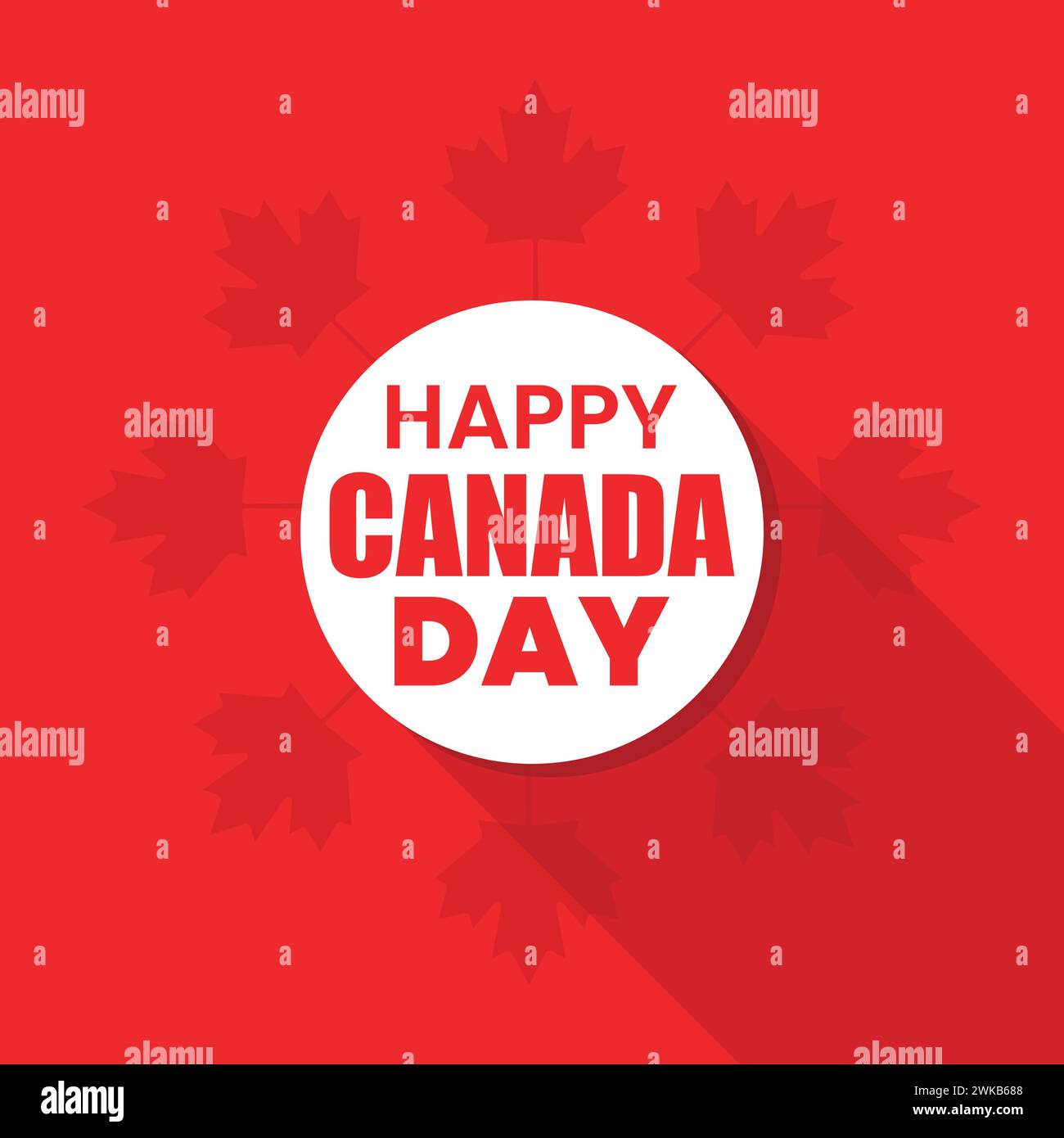 Happy Canada day lettering logo on round circle on middle with Canada ...