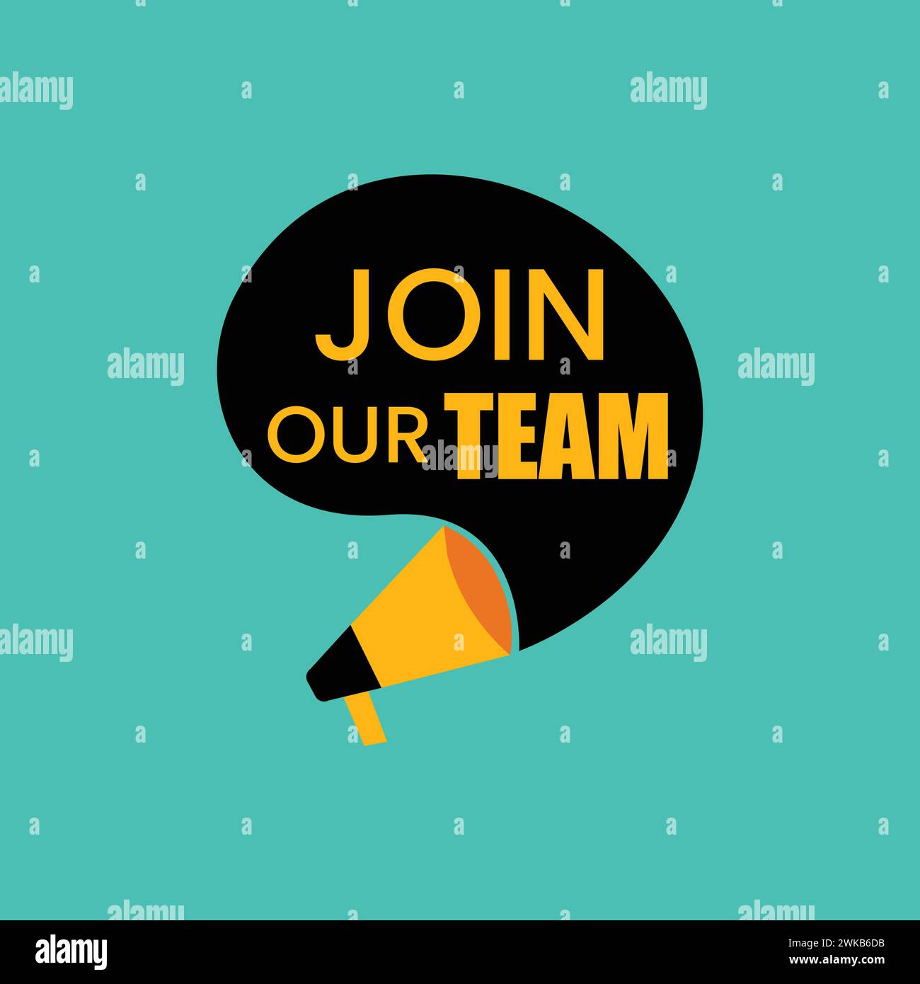 Join Our Team Vector Template With A Call Bubble And Megaphone Recruitment Logo Hiring Social 9512
