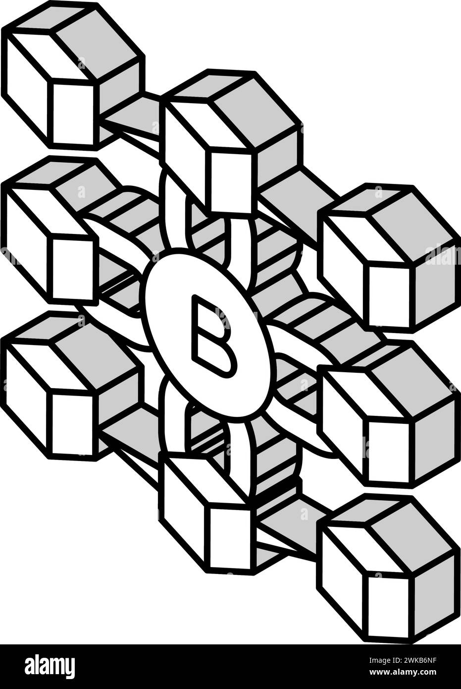 blockchain finance technology isometric icon vector illustration Stock ...