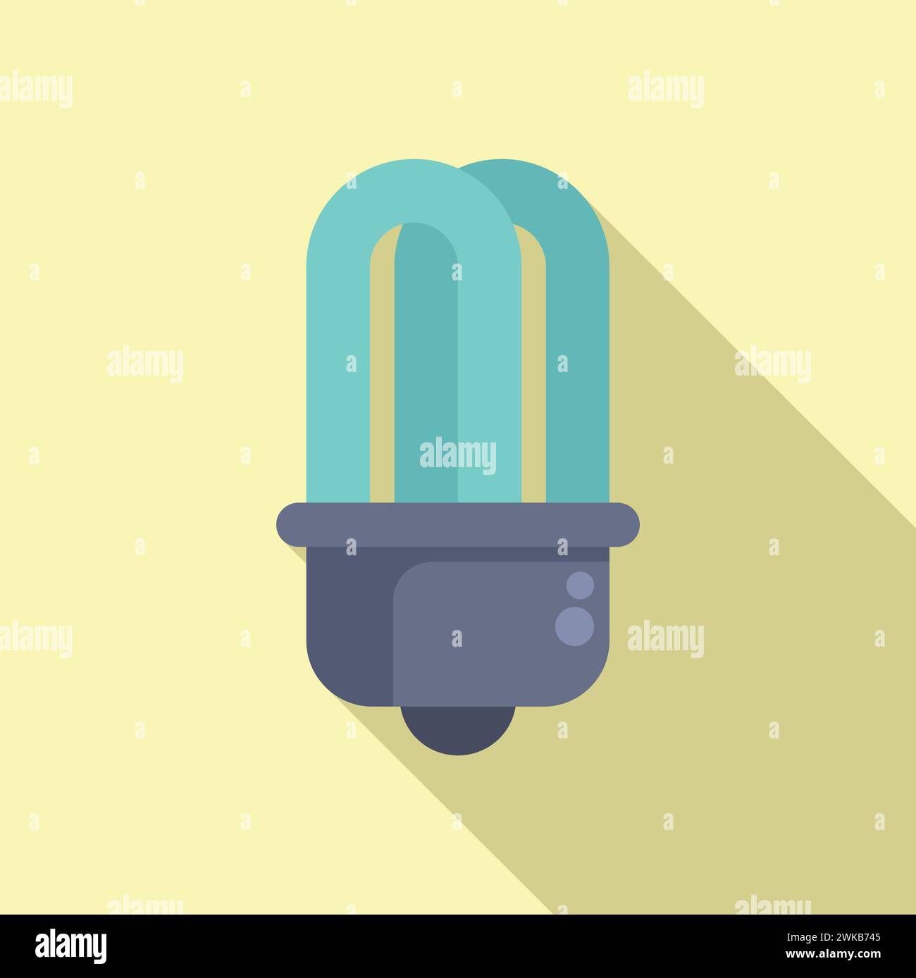Eco led bulb icon flat vector. Solar panel energy. Power charge ...