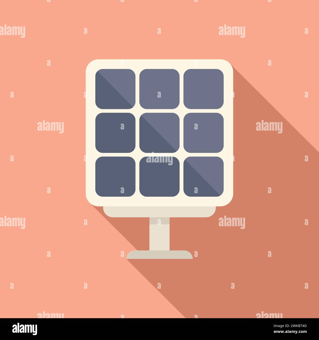 Charge solar panel icon flat vector. Roof grid. Thermal cell solution ...