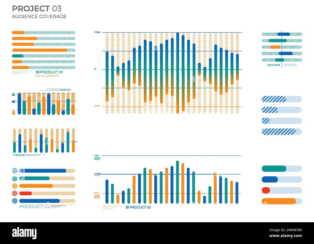 Finance elements charts in color. Vector illustration Stock Vector ...