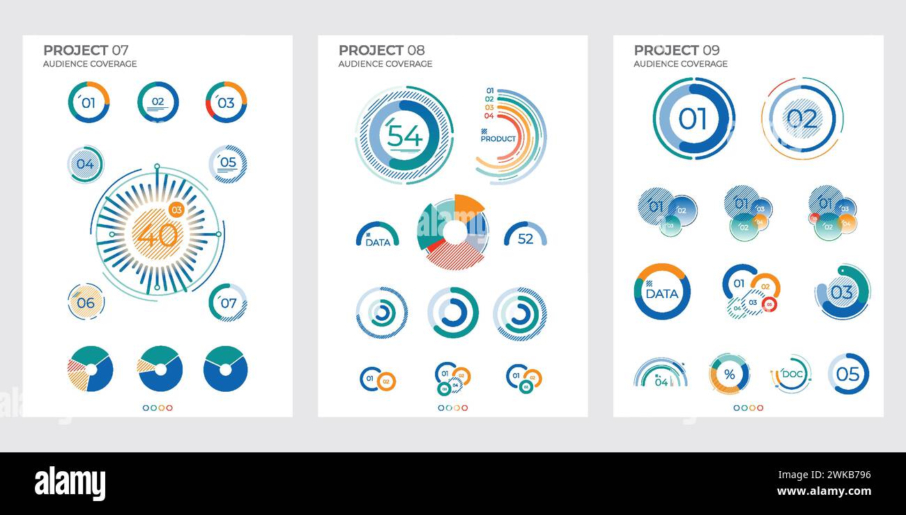 Design business elements charts in color. Vector illustration Stock ...