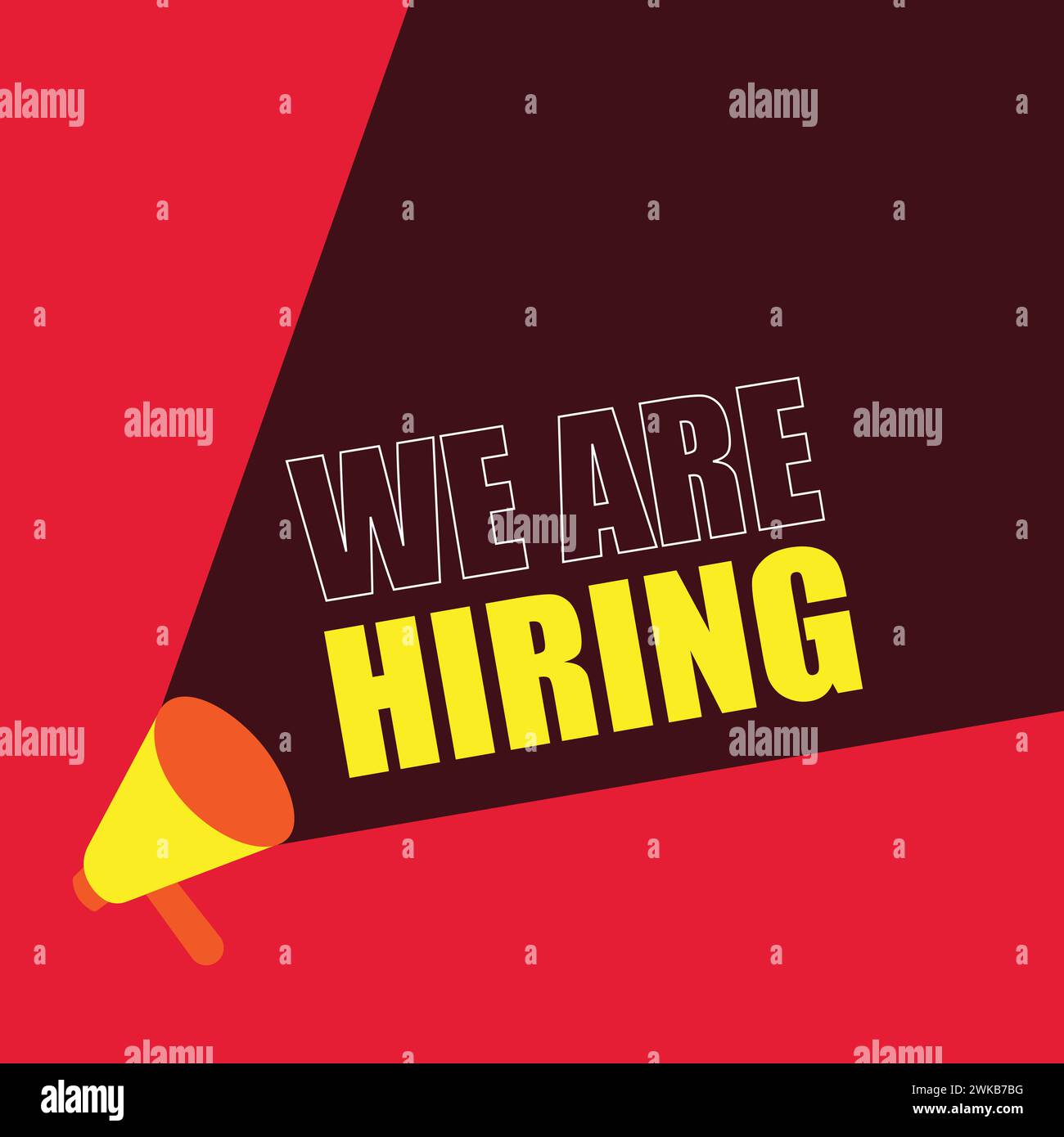 We are hiring banner template design with a megaphone illustration. Hiring announcement banner ...