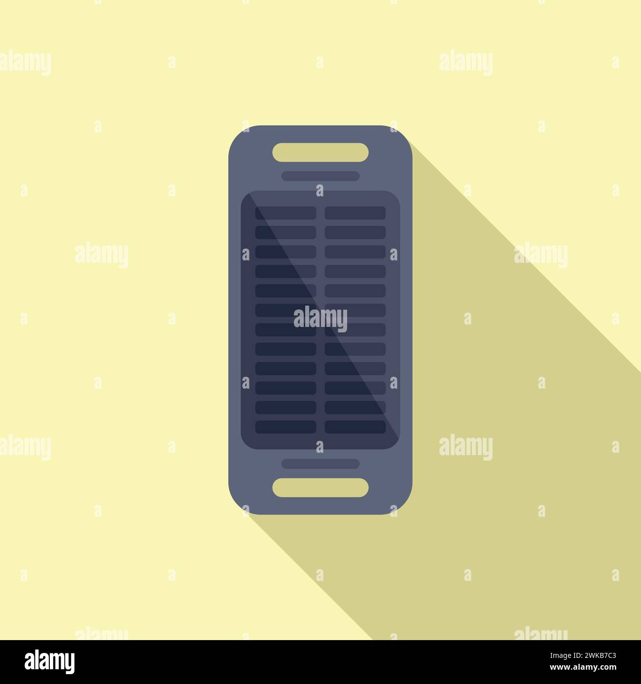 Small solar panel icon flat vector. Roof lamp cell. Power charge Stock ...