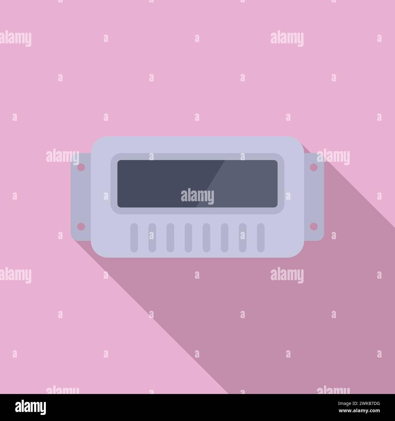 Solar panel controller icon flat vector. Power wall. Regulator module ...
