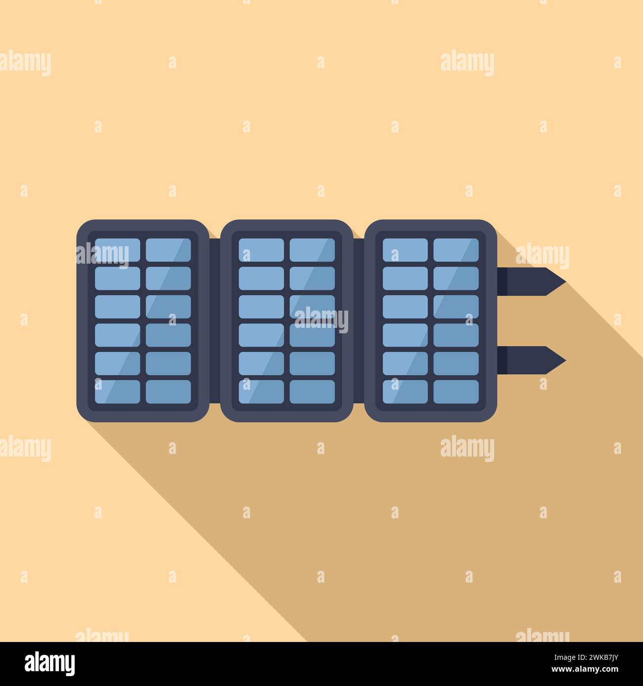Converter controller icon flat vector. Solar panel foldable. Module ...