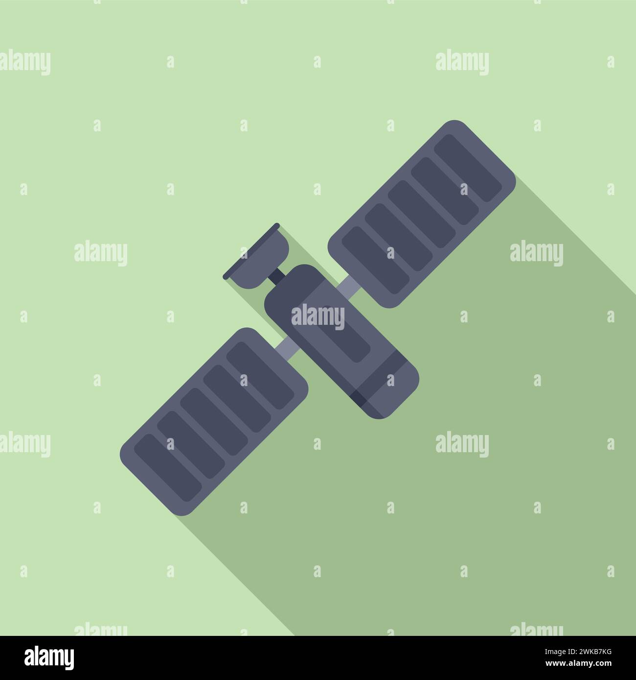 Space satellite power icon flat vector. Source cell. Sunlight grid ...