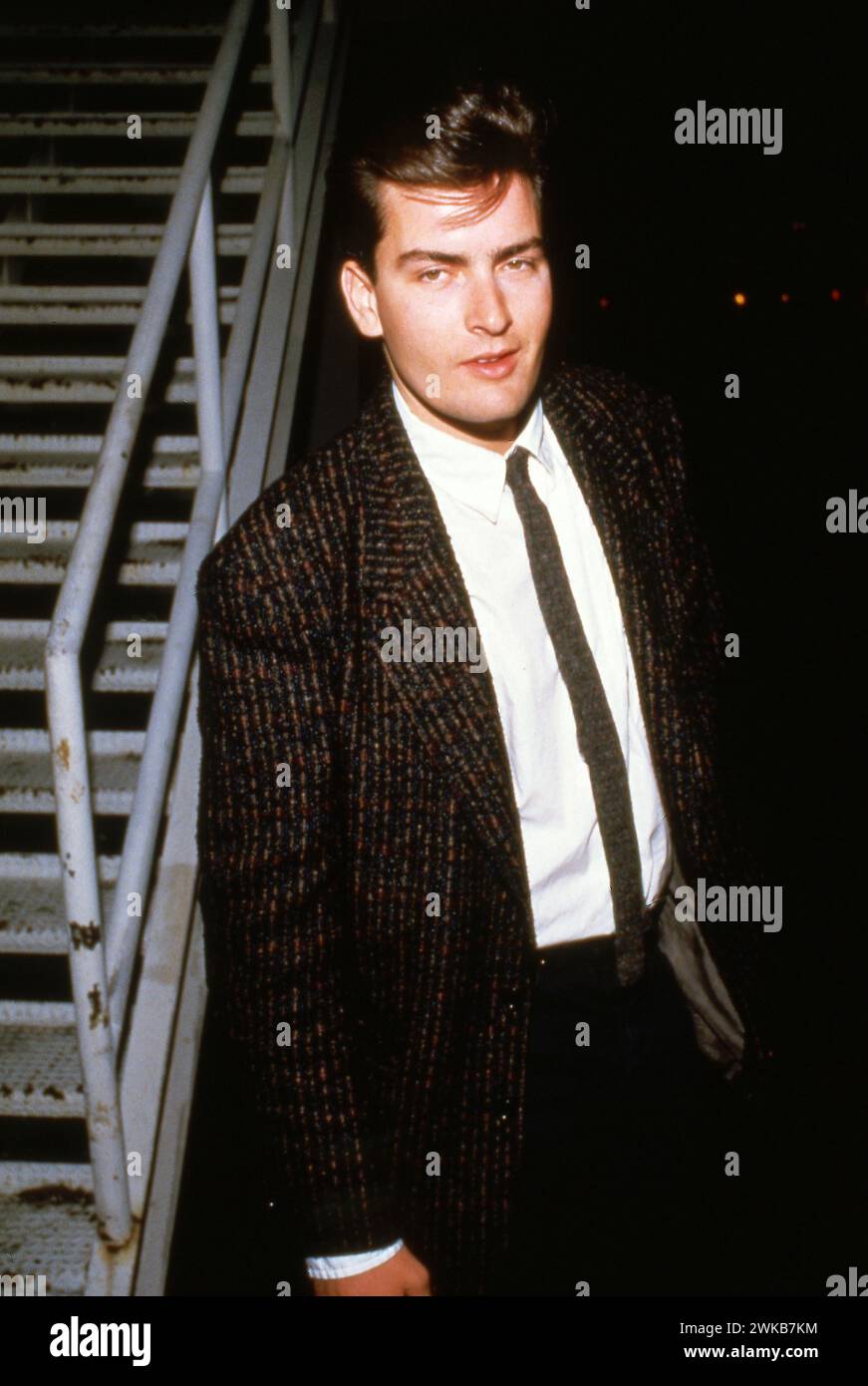 Charlie Sheen at the 10 Most Exciting Faces Party on January 25, 1987 ...