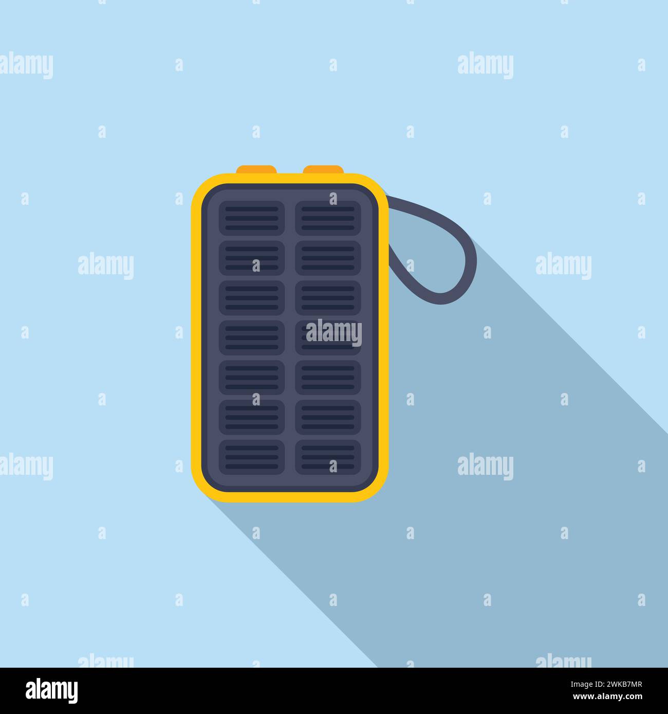 Portable solar panel icon flat vector. Power bank. Charger camping ...