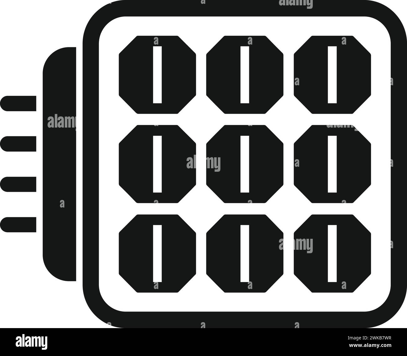 Plug solar panel icon simple vector. Fixture module. Part cell recharge ...