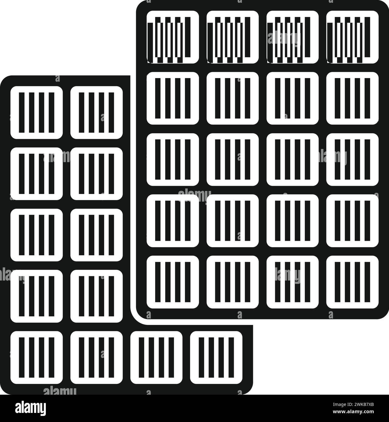 Grid system solar panel icon simple vector. Source cell. Sunlight grid ...