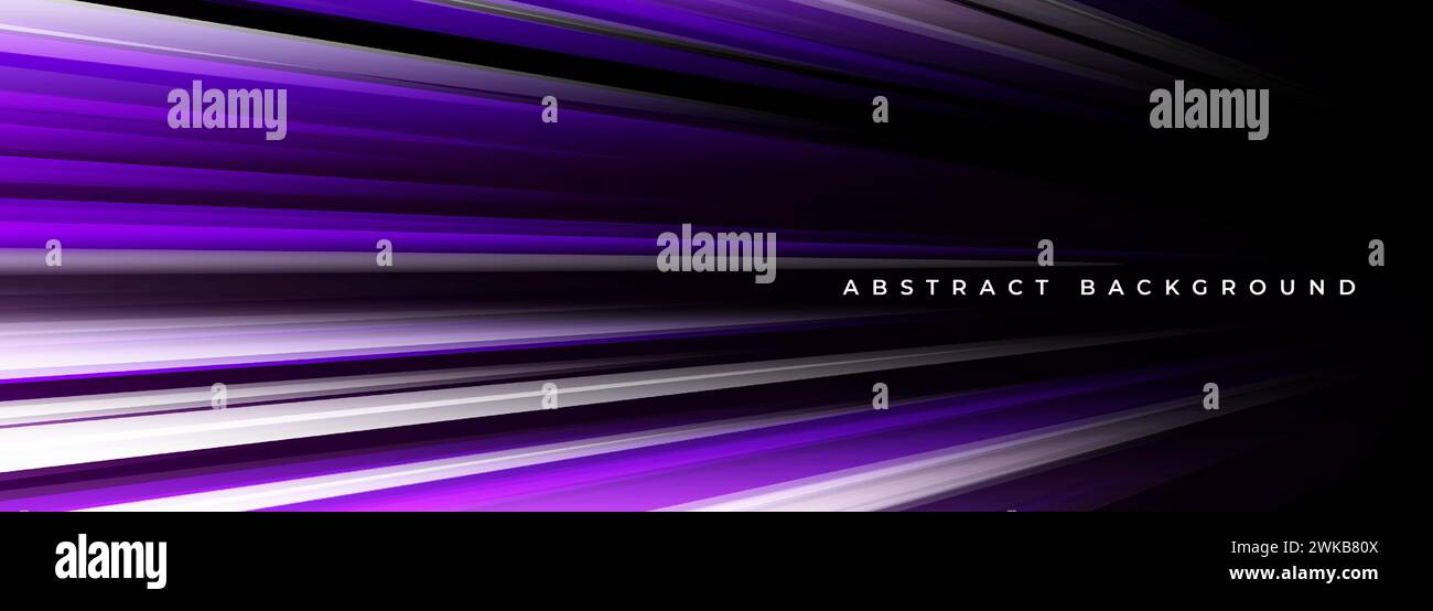 Black wide modern abstract technology background with purple and white ...