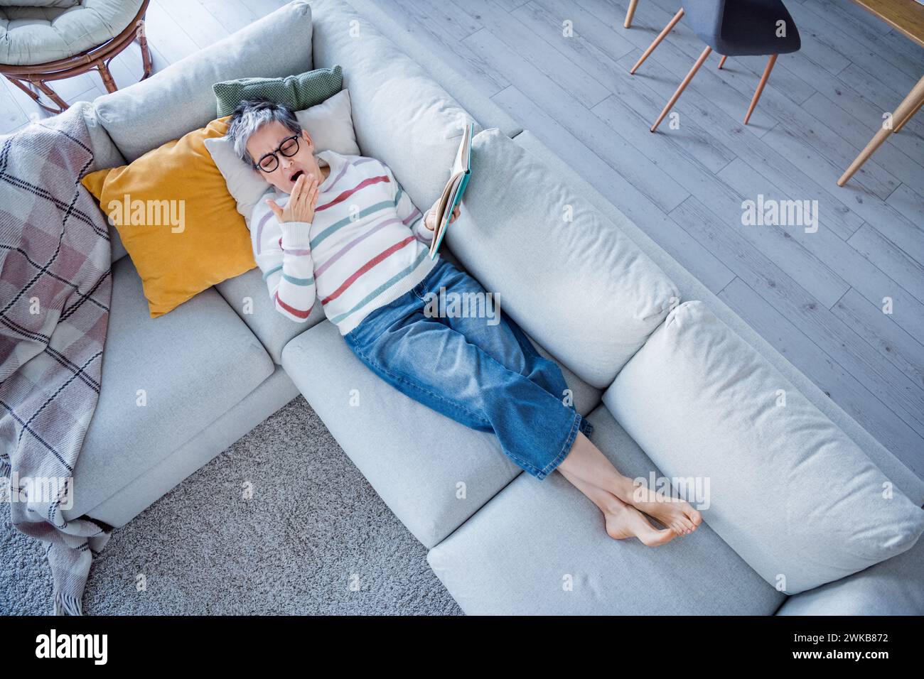 Sleepy tired mature business woman hi-res stock photography and images ...