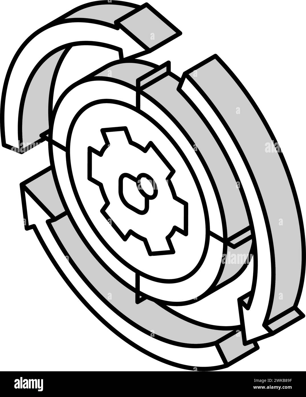 system working process isometric icon vector illustration Stock Vector ...