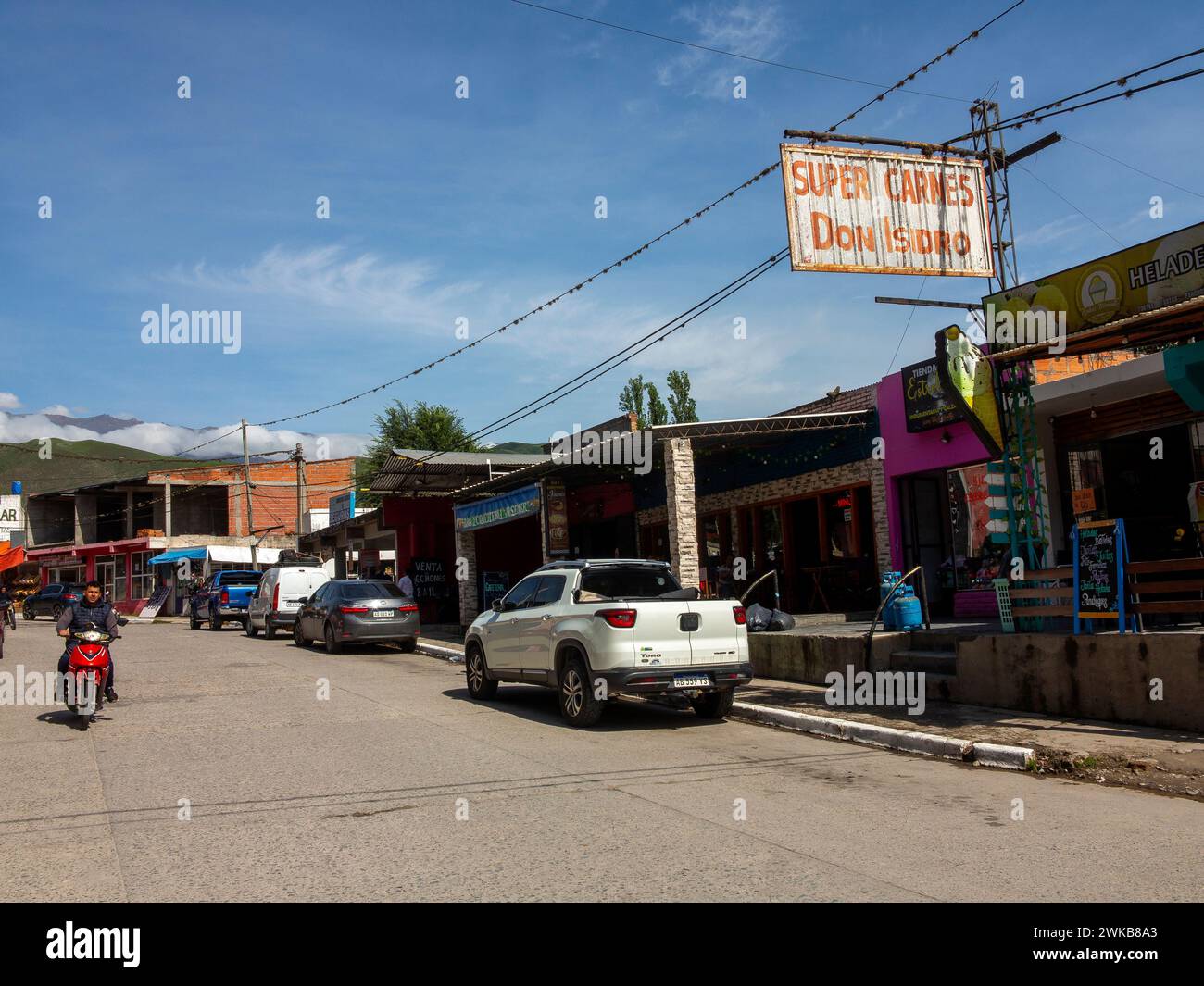 Street scene at the small town of El Mollar, Tucuman Provinve ...