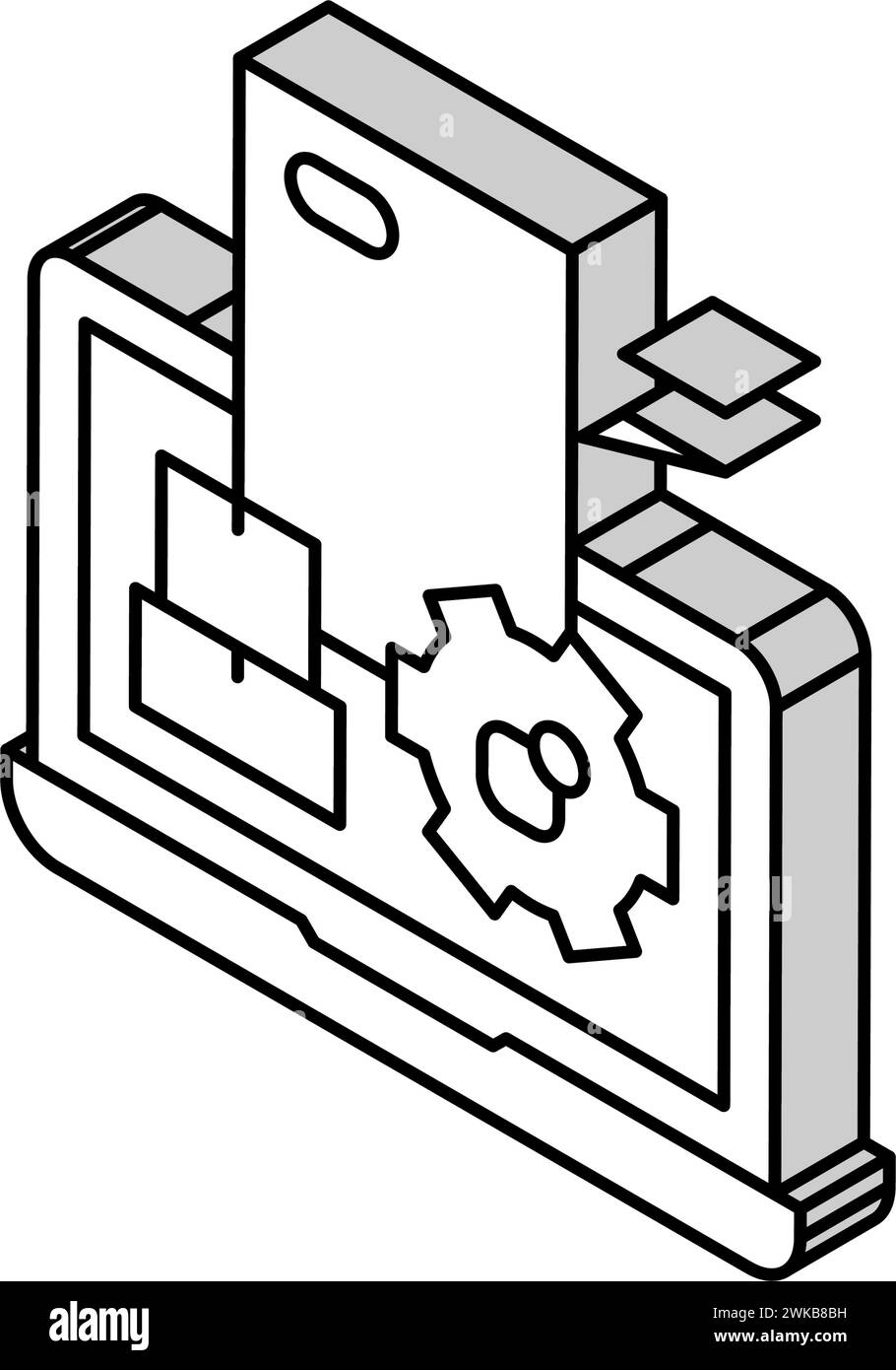 mrp process isometric icon vector. mrp process sign. isolated symbol ...