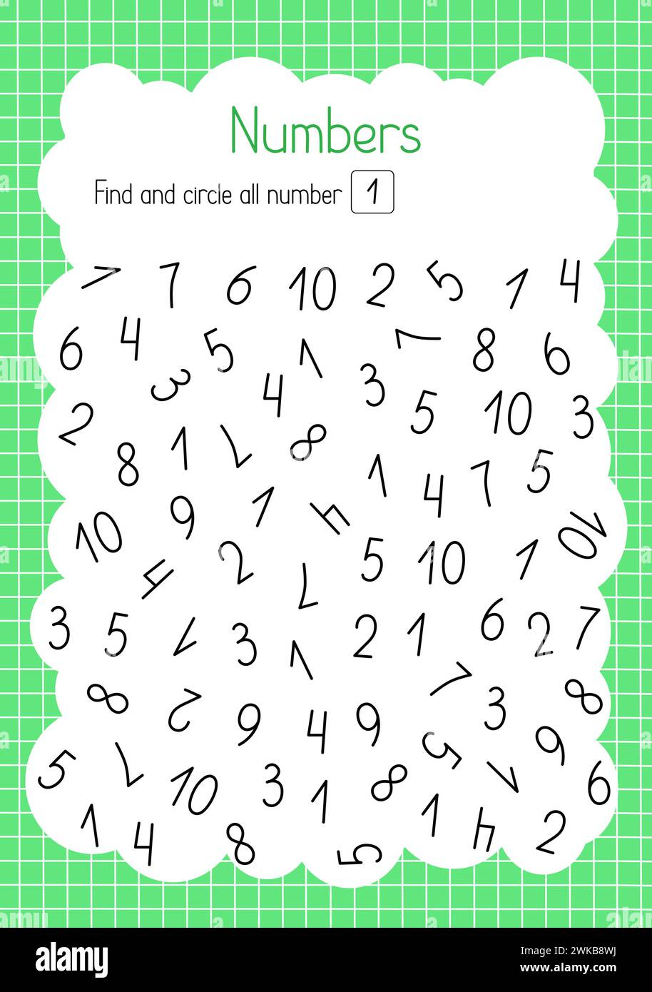 Find and circle number one simple educational activity for children ...
