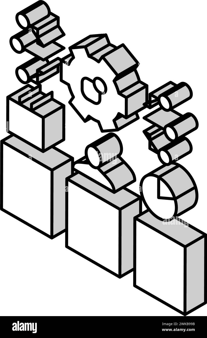 management tasks isometric icon vector illustration Stock Vector Image ...
