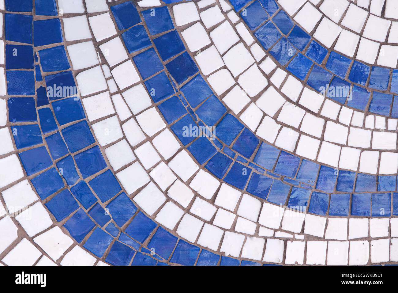 Vintage blue and white mosaic background. Mosaic pattern texture close ...