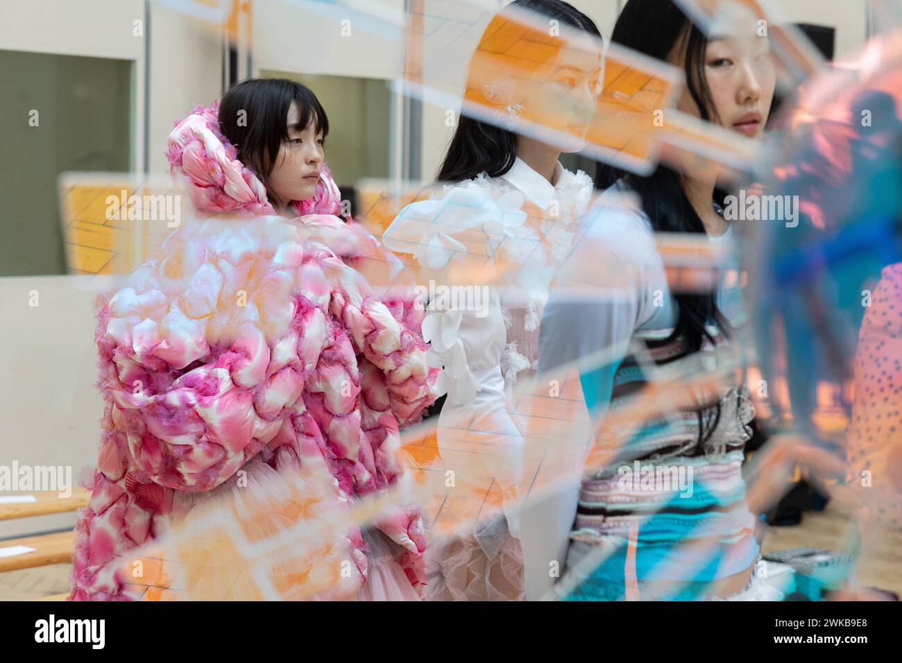 London, UK. February 19th, 2024. Models at the Susan Fang AW24 catwalk ...