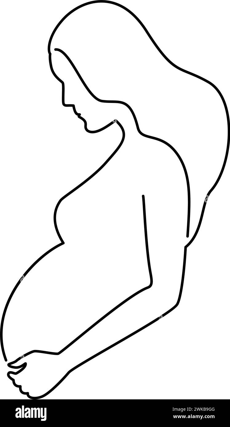 Outline of a pregnant woman Vector Stock Vector Image & Art - Alamy