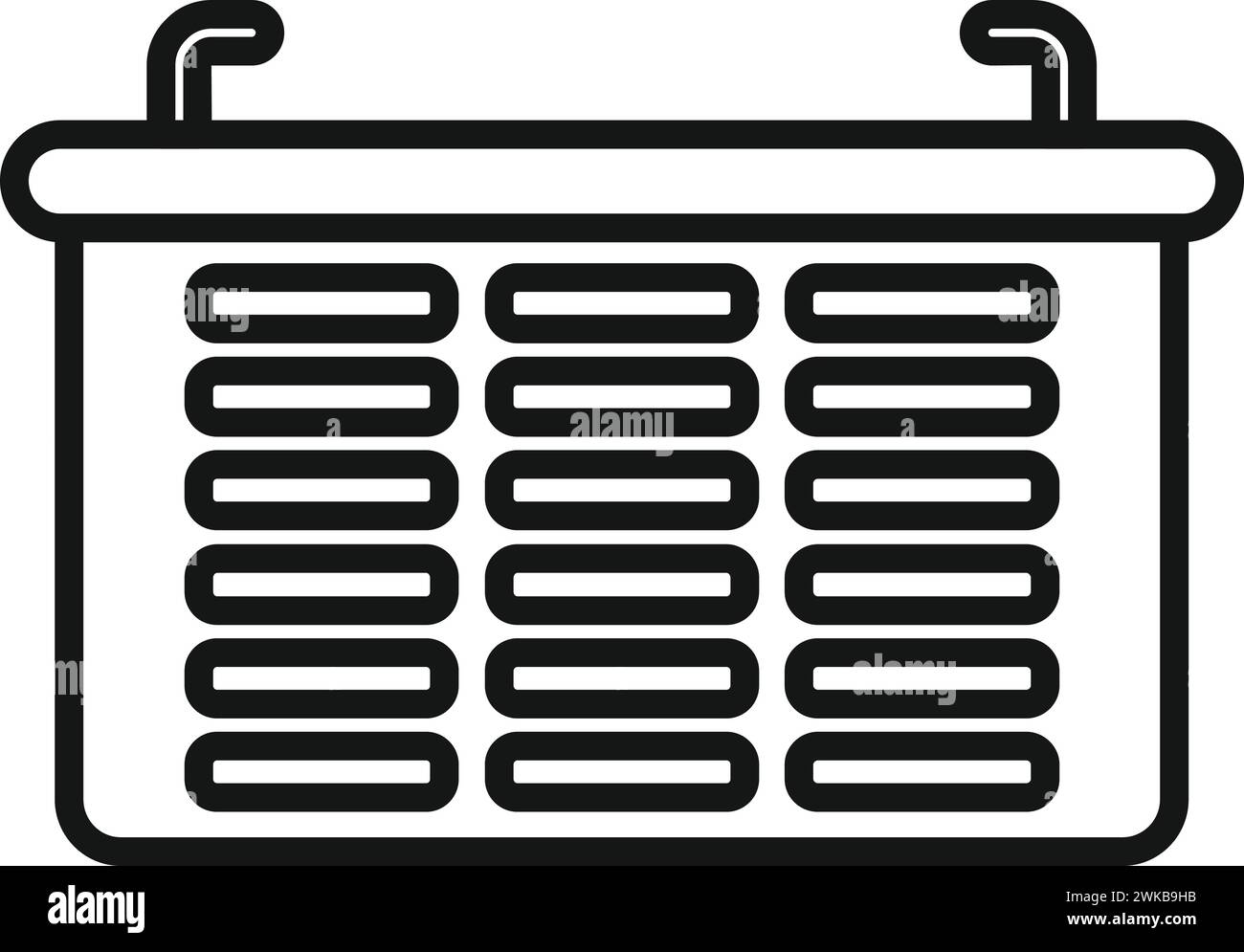 Change solar panel icon outline vector. Fixture module. Source cell ...