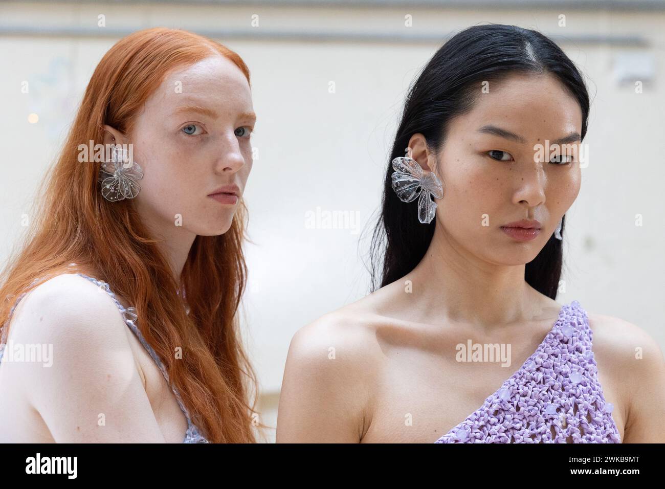 London, UK. February 19th, 2024. Models at the Susan Fang AW24 catwalk ...