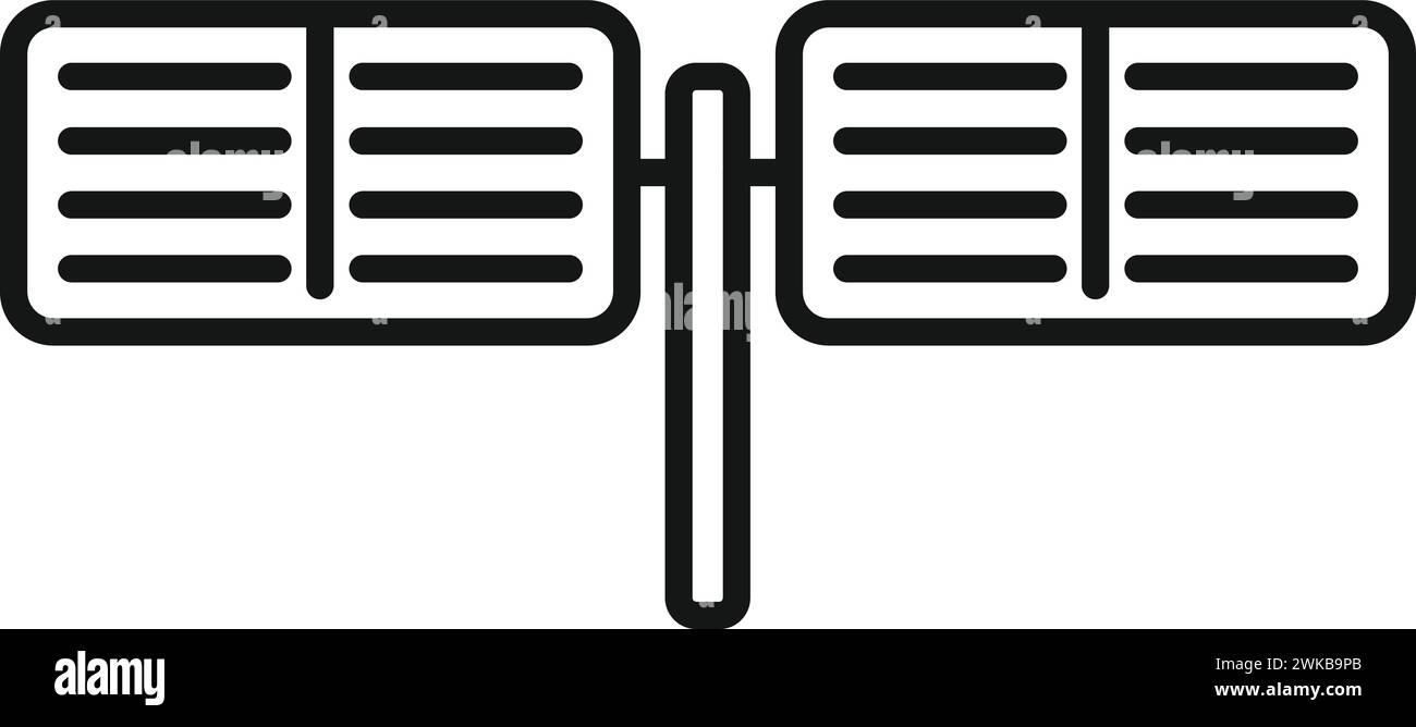 Pillar solar panel icon outline vector. Thermal cell. Power charge ...