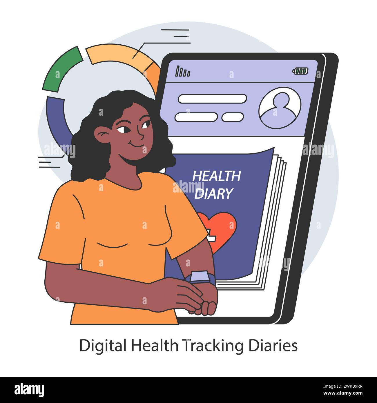 Digital Health Tracking Diaries concept. A modern tool for monitoring ...