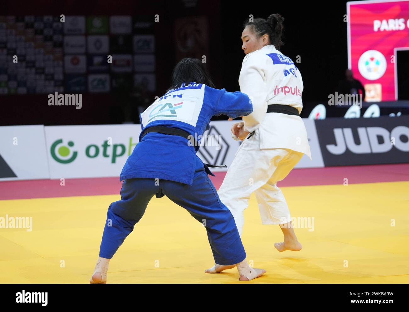 YAMAGUCHI KIRARI of JAPAN and BOLD GANKHAICH of MONGOLIA during the Paris Grand Slam 2024, IJF ...