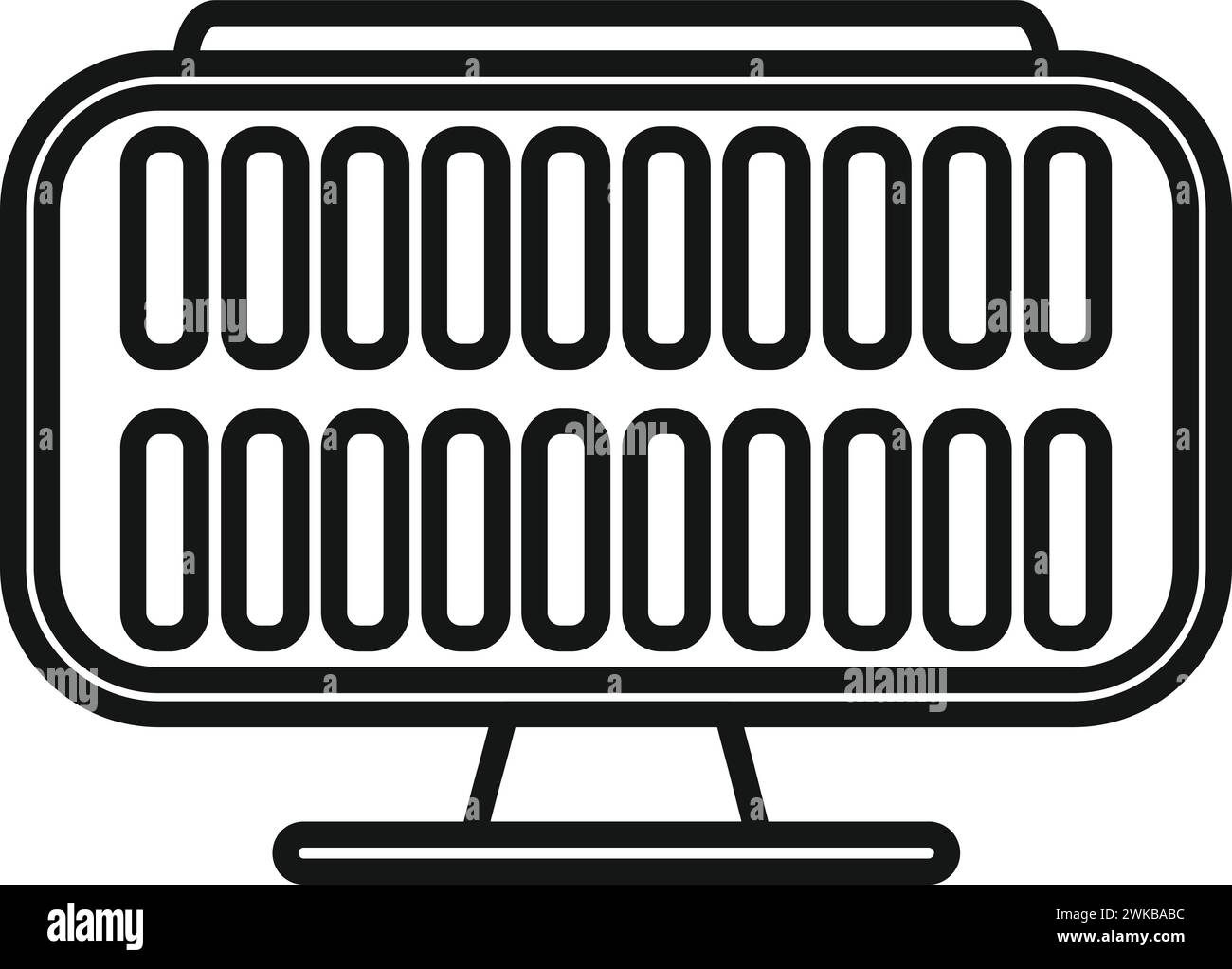 Cell power panel icon outline vector. Solar grid roof. Ceiling module ...