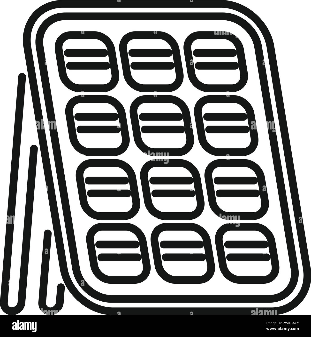 Module solar panel icon outline vector. Grid roof. Electric power ...