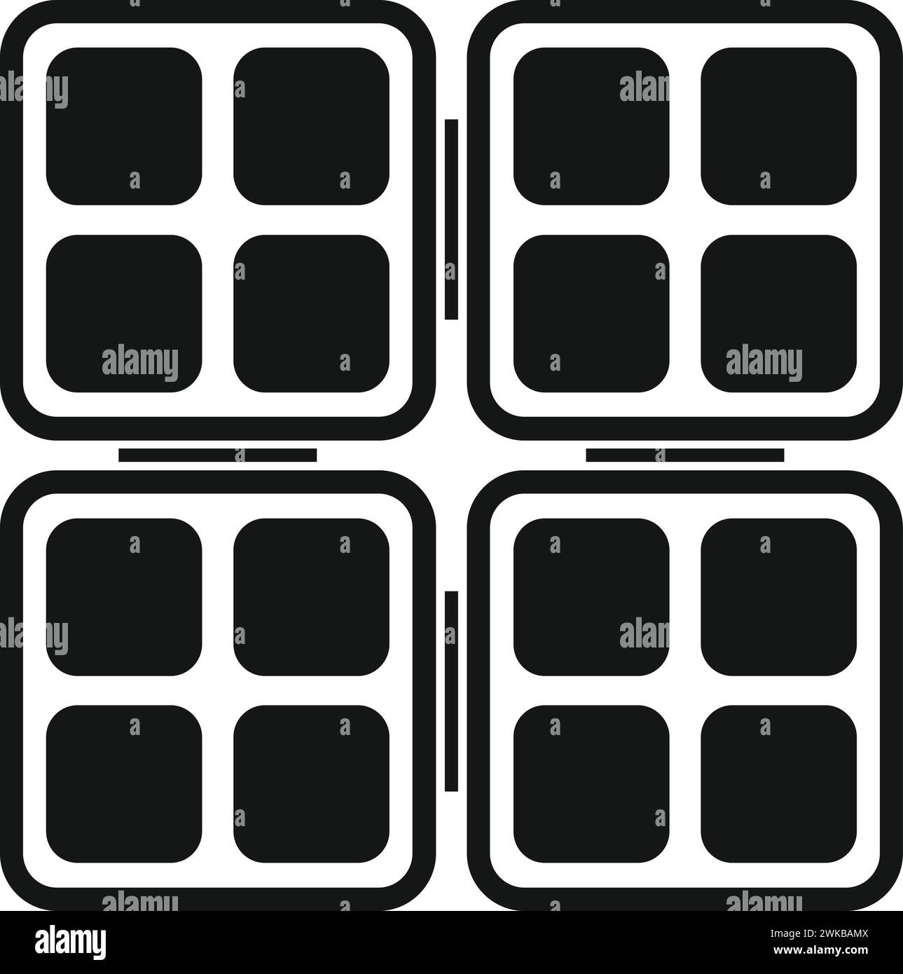 Quadro solar panel icon simple vector. Power charge. Heat grid roof ...