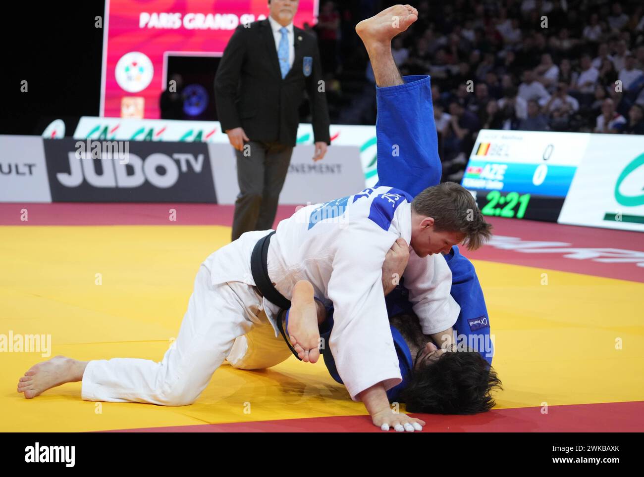 CASSE MATTHIAS OF BELGIUM and TCKAEV ZELIM of AZERBAIJAN during the Paris Grand Slam 2024, IJF ...